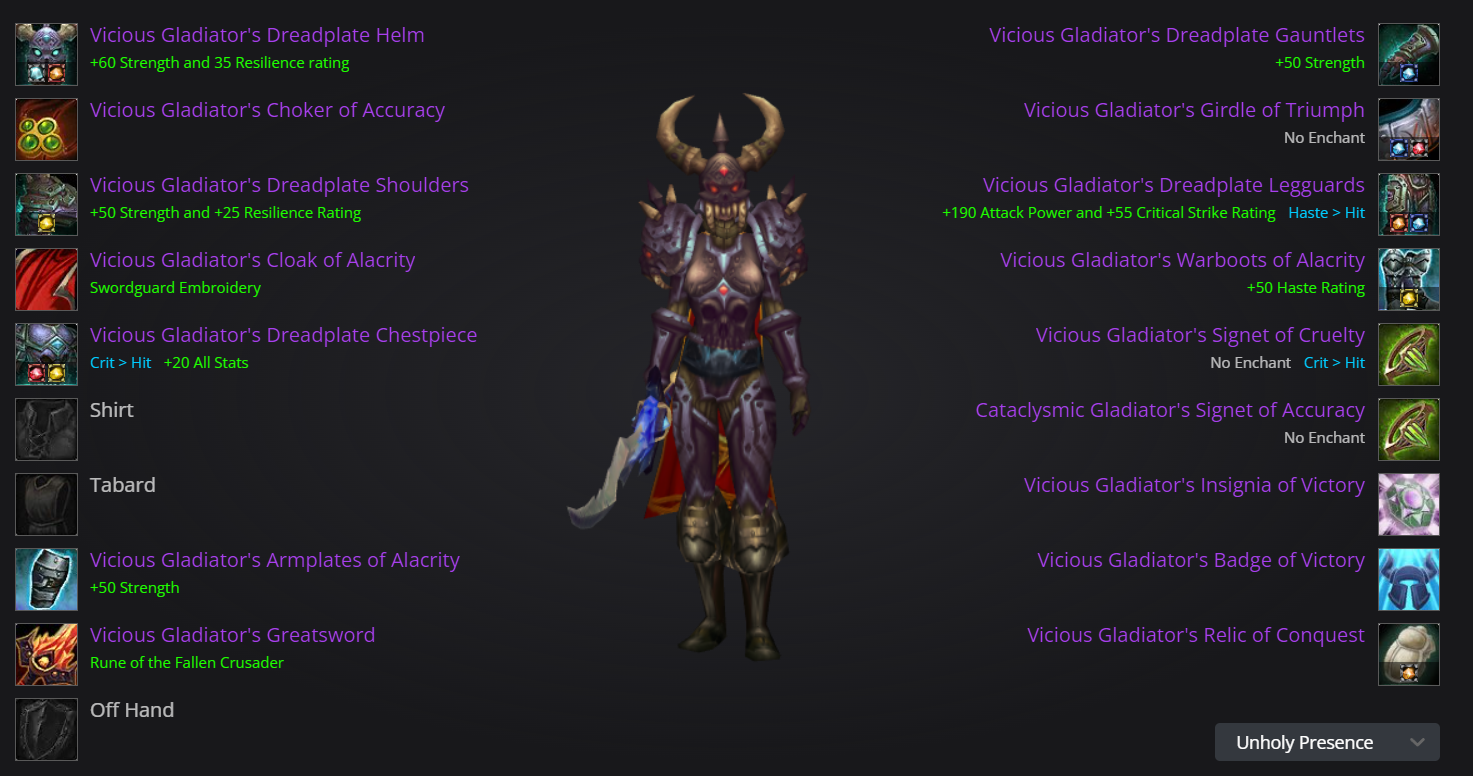 Best Gear & Stats for Unholy Death Knights – Cataclysm PvP Guide - Skill Capped