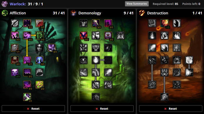 Best PvP Talents for Affliction Warlocks – Cataclysm PvP Guide - Skill ...